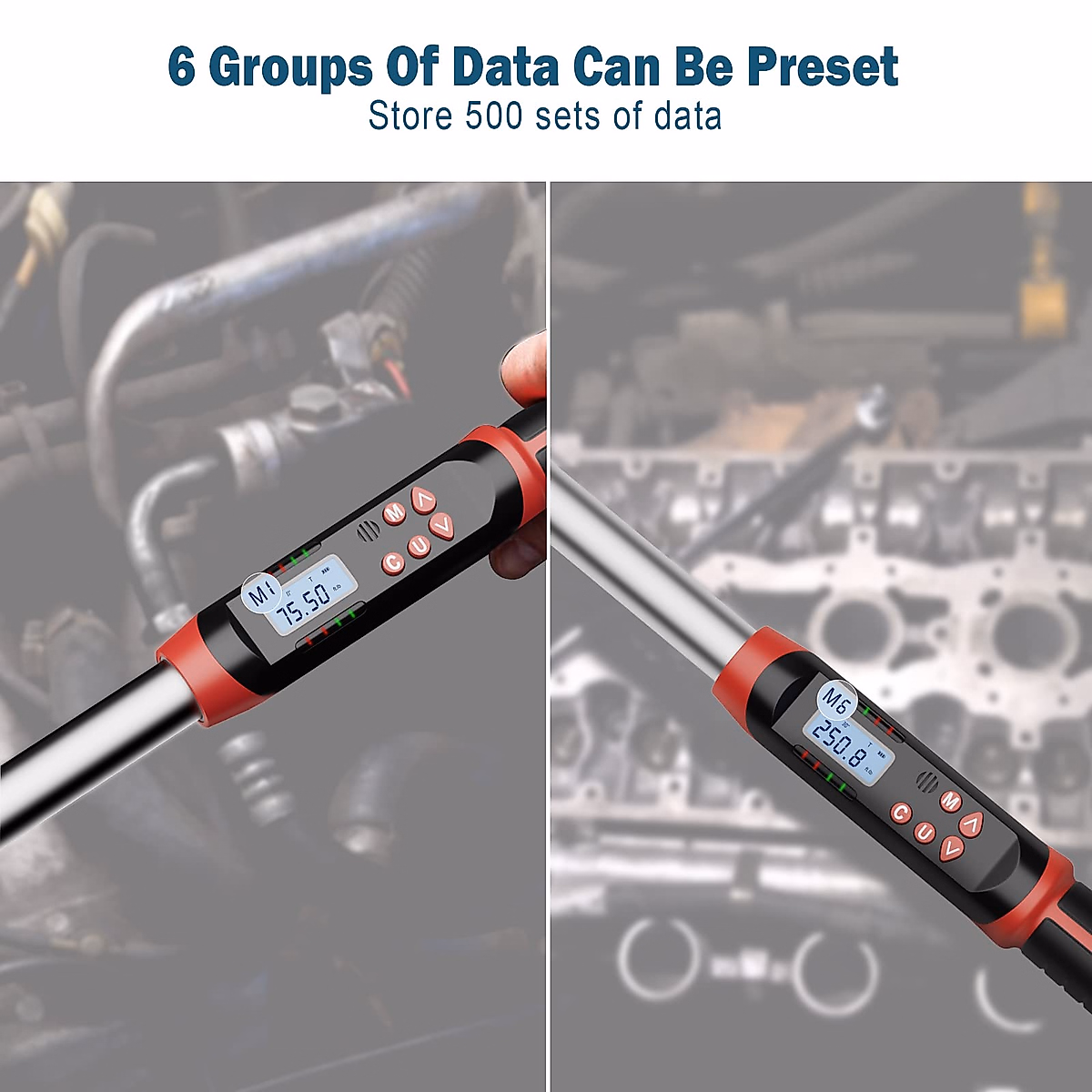 Leolee 1/2-Inch Drive Digital Torque Wrench with Angle, 12.5-250.8 ft-lb/17-340 Nm, Electronic Torque Wrench with Preset Value, Data Storage, Buzzer, LED Flash Notification for Motorcycle, Car