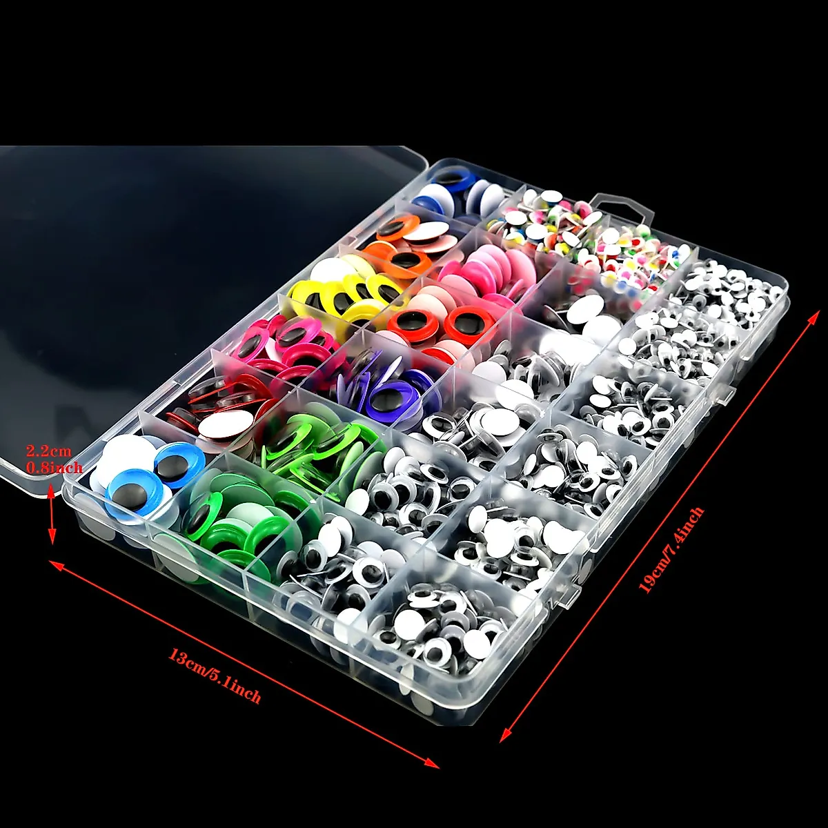 ZZHXSM 1700pcs Googly Wiggle Eyes for Craft Sticker Eyes, Multi Colors and Sizes, Self Adhesive