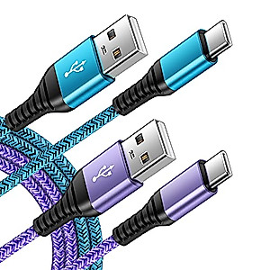 C Charger Cord Fast Charging USB Type C Cable Android charger Cables 6FT 2Pack for Samsung Galaxy S23 S22 S21 S20 Ultra S20+ Note 20 10 S10 S9 Plus A12 A11 A52 OnePlus 8T 9 Google Pixel 6 5 4 4a 3a XL