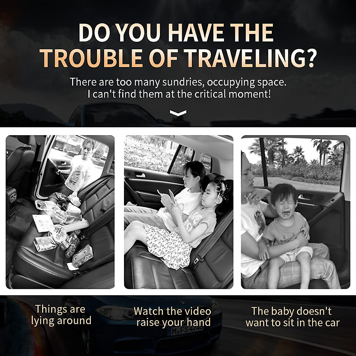 Can Backseat Car Organizer, Protector Kick Mats Table Tray Foldable Dining Table with Tablet Holder Travel Accessories Organizer 1 Pack