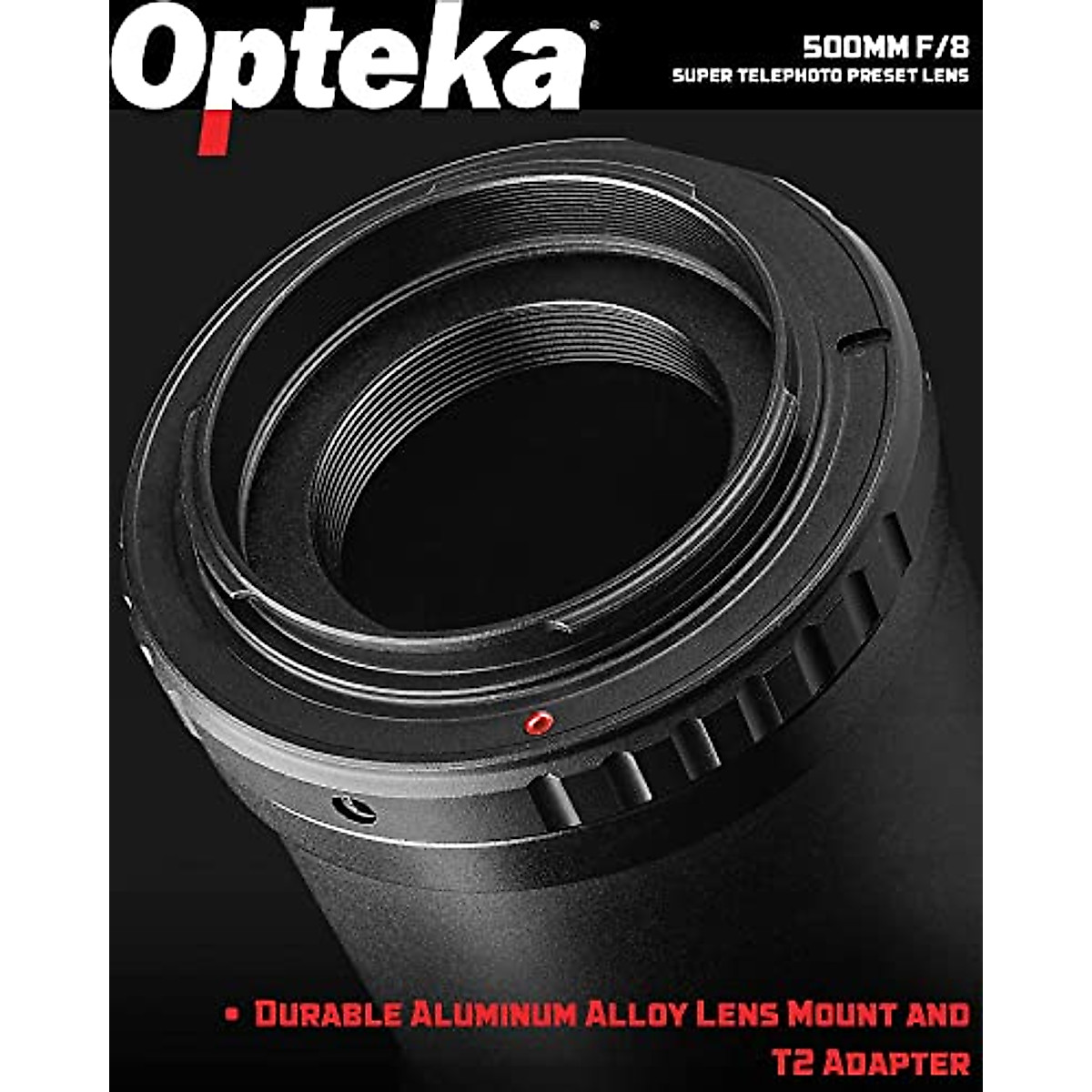 Opteka 500mm/1000mm f/8 Manual Telephoto Lens for Canon EOS 80D, 70D, 60D, 60Da, 50D, 40D, 30D, 1Ds, Mark III II, 7D, 6D, 5D, 5DS, Rebel T6s, T6i, T6, T5i, T5, T4i, T3i, T3 and T2i Digital SLR Cameras