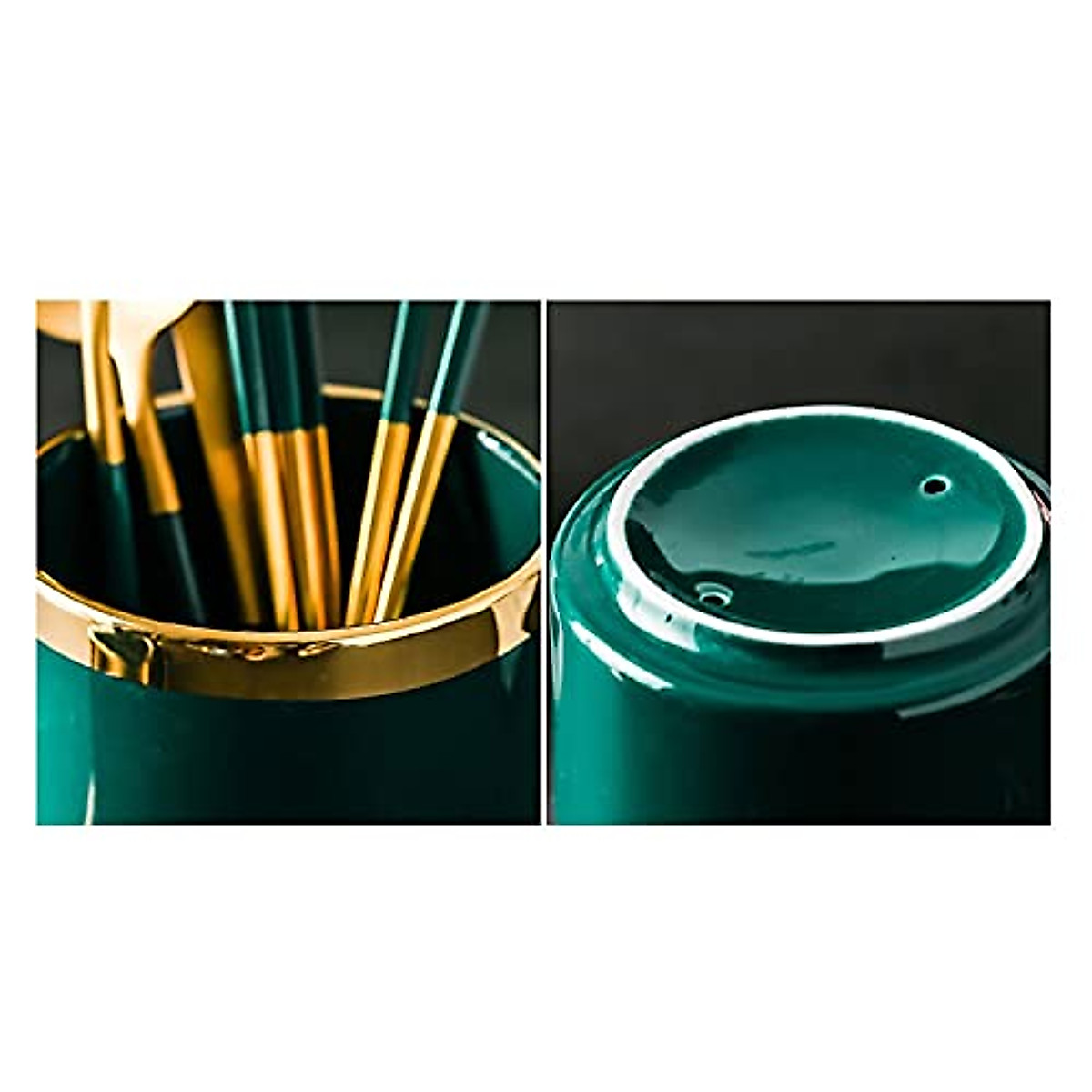 BAFAFA Kitchen Utensil Holder Ceramic Chopstick Holder Household Chopsticks Storage Box Kitchen Drain Storage Racks (Color : White)