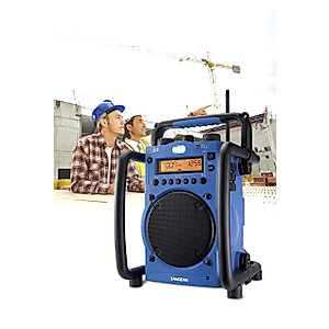 Sangean U3 Jobsite Radio AM/FM, Ultra Rugged and Water Resistant, Blue/Black