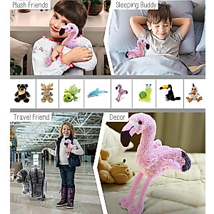 Puzzled Super Soft Pink Flamingo Plush, 8"