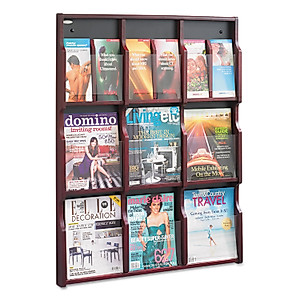 Safco 5702MH Expose Adj Magazine/Pamphlet Nine Pocket Display 29-3/4w x 38-1/4h Mahogany
