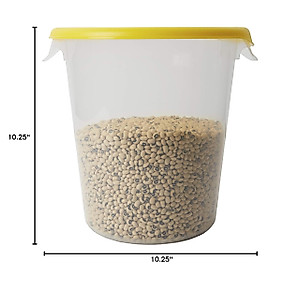 Rubbermaid Commercial Lid (Lid Only)for Round Food Storage Container, Fits 8 Qt. Containers, Yellow (FG572500YEL)