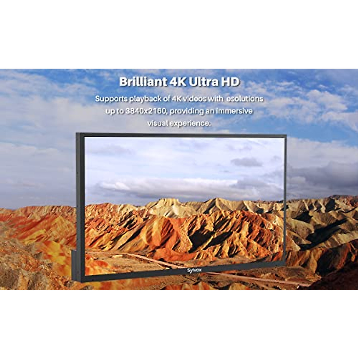 SYLVOX Outdoor TV, 65 inch Waterproof 4K Smart TV, Outdoor Television Support Bluetooth WiFi for Full Sunshine Areas 1500nits (2022, Pool Series)