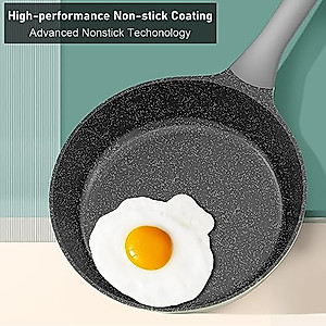 COOKER KING Nonstick Frying Pan with Lid-11Inch Nonstick Skillet Healthy Cookware, PFOA Free Granite Coating | Cooking Pan with Heat-Resistant Handle-Induction Compatible