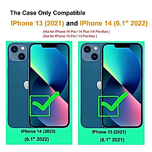 LEXNEC Designed for iPhone 14 & Apple iPhone 13 Cases,Heavy-Duty Tough Rugged Lightweight Slim Shockproof Protective Men Women Phone Case Cover for iPhone 13 (6.1",2021)[Black]