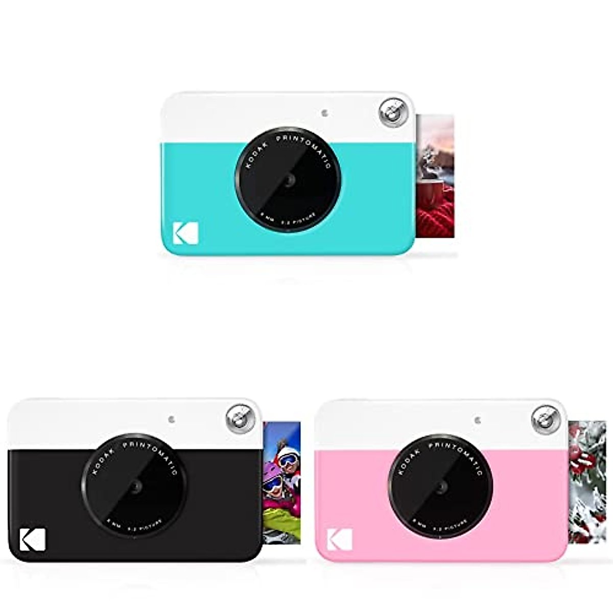 Kodak Printomatic Digital Instant Print Camera (Blue) & Printomatic Digital Instant Print Camera (Black) & Printomatic Digital Instant Print Camera (Pink)