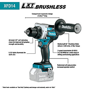 Makita XFD14T 18V LXT® Lithium-Ion Brushless Cordless 1/2" Driver-Drill Kit (5.0Ah)