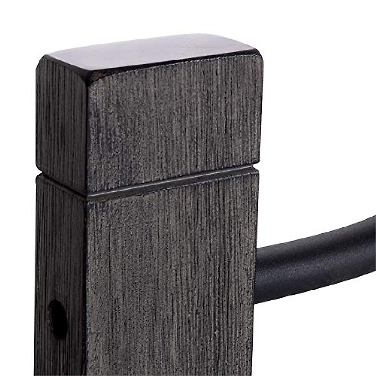 Hillsdale Dumont Metal King Headboard with Double Arched Scroll Design and Wood Posts with Frame, Textured Black