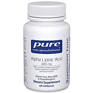 Pure Encapsulations Alpha Lipoic Acid 200 mg | ALA Supplement for Liver Support, Antioxidants, Nerve and Cardiovascular Health, Free Radicals, and Carbohydrate Support* | 60 Capsules