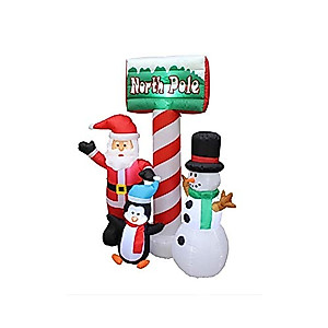 Impact Canopy Christmas Inflatable Decoration, Outdoor Holiday Lighted Snowman-Santa-Penguin, 5' Tall