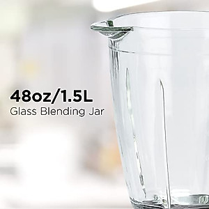 Betty Crocker Countertop Blending System 2 Speeds & Pulse, Easy Ice Crushing for Shakes & Smoothies, Dishwasher-Safe 48-Oz Pitcher, Black