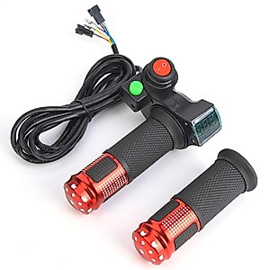 Pair of Voltage Display for E-Bike, Universal LED Battery Voltage Real-Time Display Throttle for 12-99V Ebike Scooter