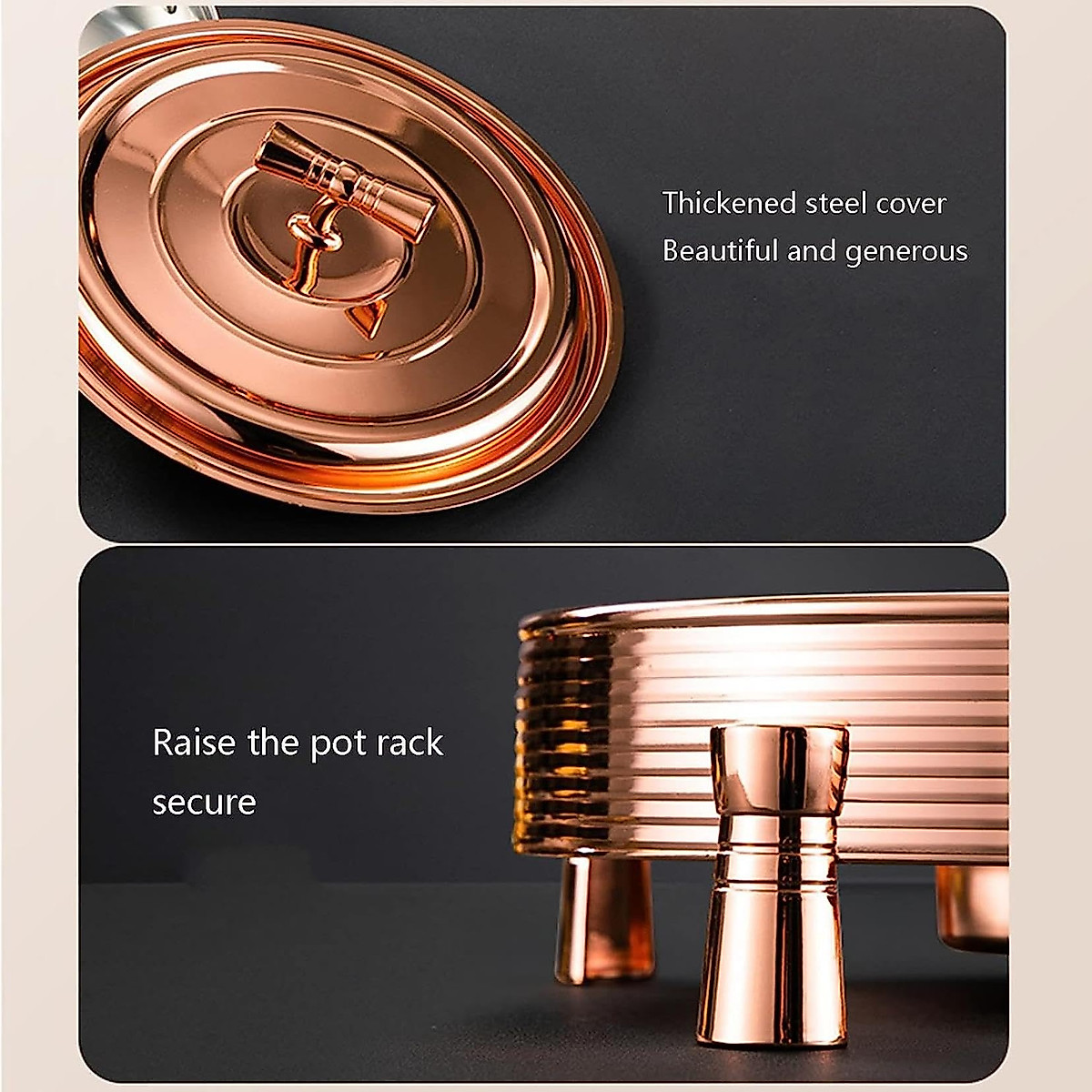 Catering Buffet Servers and Heaters - Round Food Warmer, Stainless Steel Hot Pot Buffet Set, 3 in 1 Food Warmer with Glass Viewing Lid and Built in Lid Holder(Size:28cm,Color:Golden)