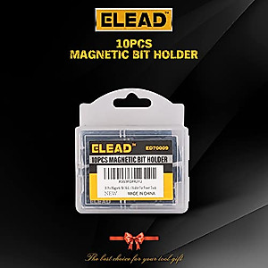 ELEAD 10x Magnetic Impact Driver Bit Holder with Strong Magnet - Impact Screwdriver Bit Extension Adapter, Impact Screw Driver Bit Extension Holder Adapter for Power Drill, Impact Driver, Nut Driver,