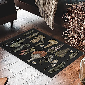Herbology Plants Doormat Magic Woodland Plants Entrance Floor Mat Non-Slip Absorb Water Indoor Rugs Bath Kitchen Garden Entryway Mats Spring Summer Home Holiday Decoration 30 * 17 inch