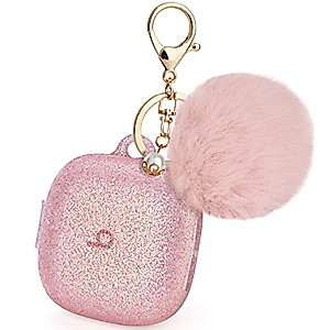 Beats Fit Pro Case Cover, Filoto Silicone Beats Fit Pro Earbuds Case for Women with Cute Pompom Keychain Shockproof Protective Case Accessories (Rose Gold)