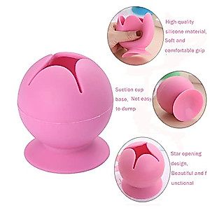 WANGPIPI Vinyl Waste Collector, Suction Silicone Waste Storage Box, Manual Waste Weeding Tool - Confetti Storage Box (Pink)