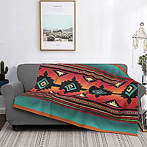 Throws Blanket Retro Blanket with Canyon Navajo - Winter Soft Flannel Bed Blankets Warm Lightweight Fleece Blankets for Couch Bed Sofa,60x50 Inches