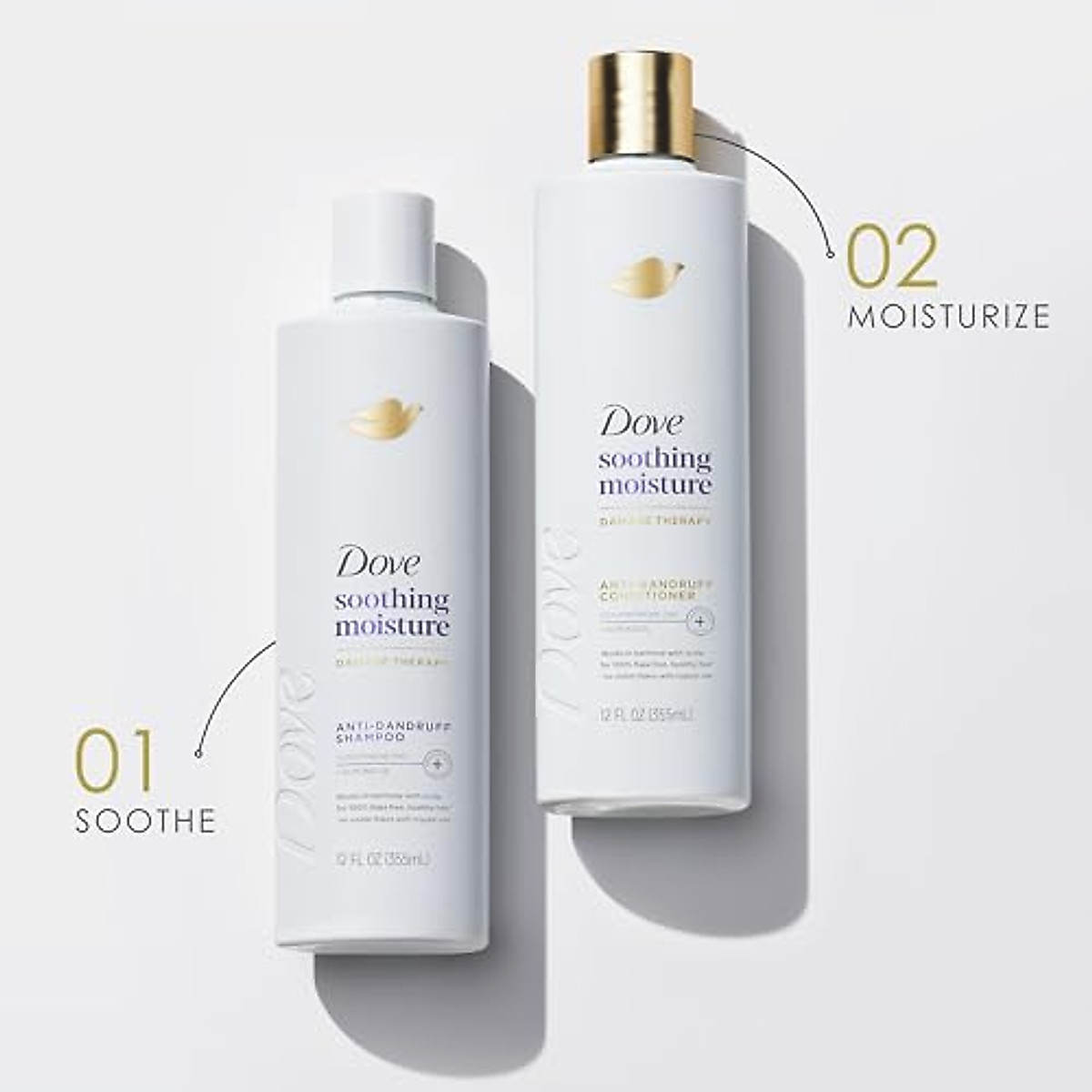 Dove Damage Therapy Derma Shampoo Soothing Moisture Pack of 6 for Flaky Scalp with Pyrithione Zinc and Almond Oil 12 Fl Oz