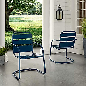 Crosley Furniture CO1030-NV Brighton Retro Metal Chair, Navy