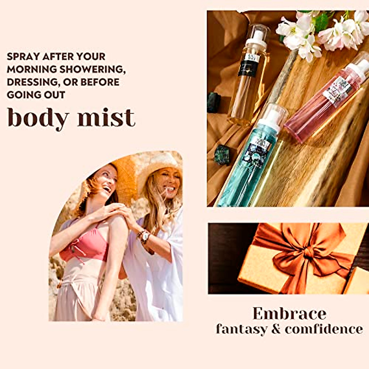 AQUA BLANCE Body Spray, Fragrance Mist for Women, Pack of 3, Each 3.9 Fl Oz, Total 11.7 Fl Oz, Cherry Blossoms