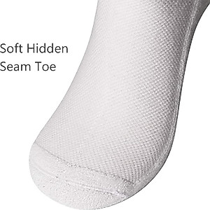 +MD Ultra Soft Athletic Running Socks for Women and Men, Cushioned Moisture Wicking No Show Short Casual Sports Socks-6 Pairs, 6White13-15