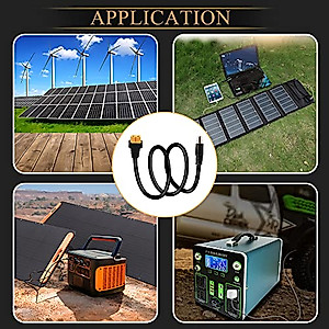 QIANRENON DC 7.9mm×0.9mm to XT60 Lithium Battery Charging Cable,DC 7909 Male to XT60 Female Solar Panel Connection Cable 12V-24V,14AWG,for Lithium Battery Pack,Portable Solar Generator,1.5m/4.9ft