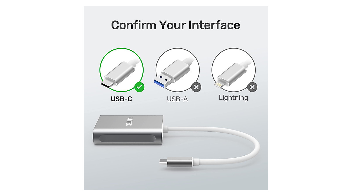 Unitek USB C SD Card Reader, Aluminum 3-Slot USB 3.0 Type-C Flash ...