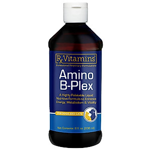 Rx Vitamins Amino B-Plex Cat & Dog Supplement - Vitamin B Complex Liquid Plus Amino Acids for Dogs & Cats - Appetite Booster and Cat & Dog Weight Gainer - Cat and Dog Supplements & Vitamins - 8 oz