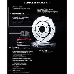 R1 Concepts Front Brakes and Rotors Kit |Front Brake Pads| Brake Rotors and Pads| Optimum OEp Brake Pads and Rotors WLUN1-48166