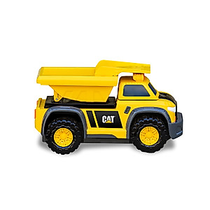 CAT Construction Toys, Truck Constructors Toy Dump Truck - Realistic Lights & Sounds + Easy Transforming + Movable Parts + Sturdy Plastic Construction + Batteries Included