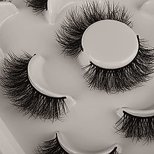 Geeneiya Mink Lashes Wispy Fluffy 5 Pairs False Eyelashes Pack 3D Natural Look Eye Lashes 6D Sky High Volume Fake Eyelashes(G01)