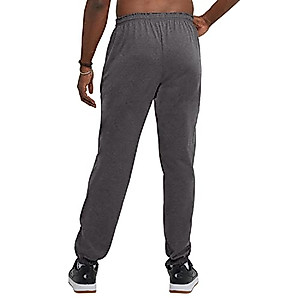 Champion Men's Everyday Fitted Ankle Cotton Pants, 31.5" Inseam, Cotton Knit Pants Left Hip "C" Logo, Cotton Warm-Up Pants