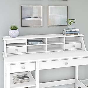 Bush Furniture Broadview Desktop Organizer in Pure White