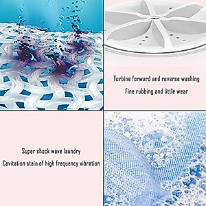 Mini Washing Machine Portable turbo Washers -USB underwear Panties Small Cleaning Mchine -Lightweight Travel Laundry Washer- For Camping Apartments Dorms Business (White)