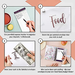 SOUL MAMA Budget Binder with Zipper Envelopes - Glitter Money Organizer for Cash, A6 Binder Cash Envelopes for Budgeting, Money Saving Binder & Pre-Printed Stickers for Christmas Gifts