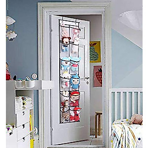 MISSLO Over The Narrow Door Shoe Organizer with 12 Crystal Pockets Hanging Closet Door (2 Packs, White)