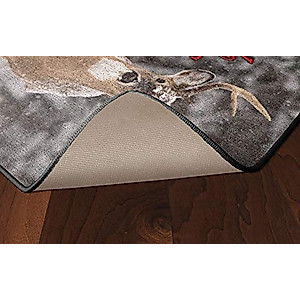 Brumlow MILLS Whitetail in Snow Washable Christmas Forrest Deer Indoor or Outdoor Holiday Rug for Living or Dining Room, Bedroom and Kitchen Area, 20" x 34", Gray