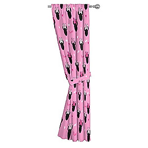 Jay Franco Disney Minnie Mouse Hearts N Love 84" inch Drapes - Beautiful Room Décor & Easy Set Up, Bedding - Curtains Include 2 Tiebacks, 4 Piece Set (Official Disney Product)