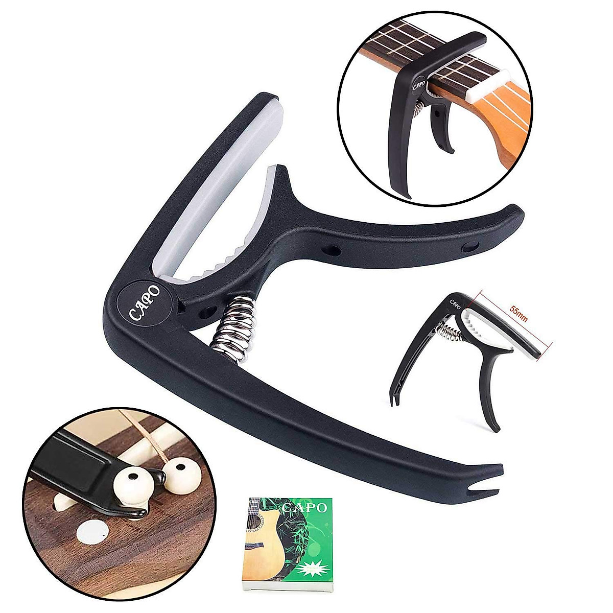 RIMLUFE acoustic guitar strings acoustic set music accessories replacement kit winder cutter finger picks holder variety pack starter tuning pegs tool repair kit parts for beginners capo 6 string set