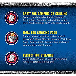 Kingsford Extra Tough Aluminum Grill Bags, for Locking in Flavors & Easy Grill Clean Up, Recyclable & Disposable, 15.5" x 10", Pack of 4 (4)