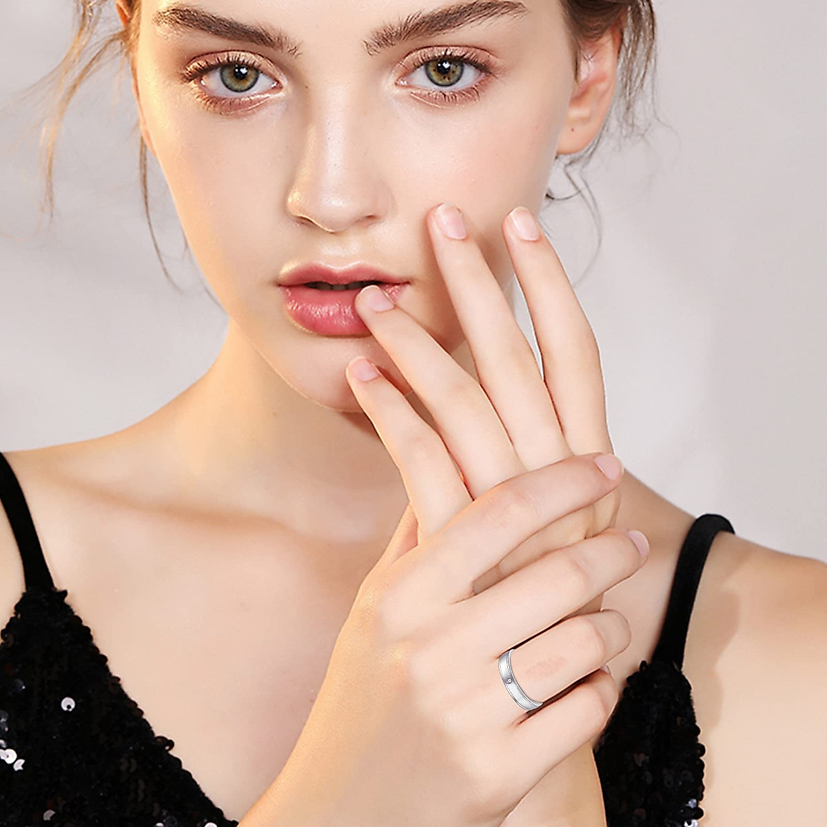 OHAYOO Matching Rings 925 Sterling Silver Ring Sets for Couples His and Hers Wedding Ring Sets Promise Rings for Couples