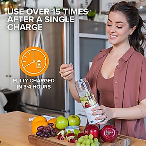 Kore ClubCrush Portable Blender - 13.5 fl oz USB-Rechargeable Travel Blender for Shakes and Smoothies | 5000mAh Battery Included