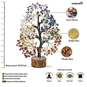 Seven Chakra Tree - Gemstone Tree - Feng Shui Crystal - Crystal Tree for Positive Energy - Gifts for Spiritual People - Crystal Decor - Chakra Crystals