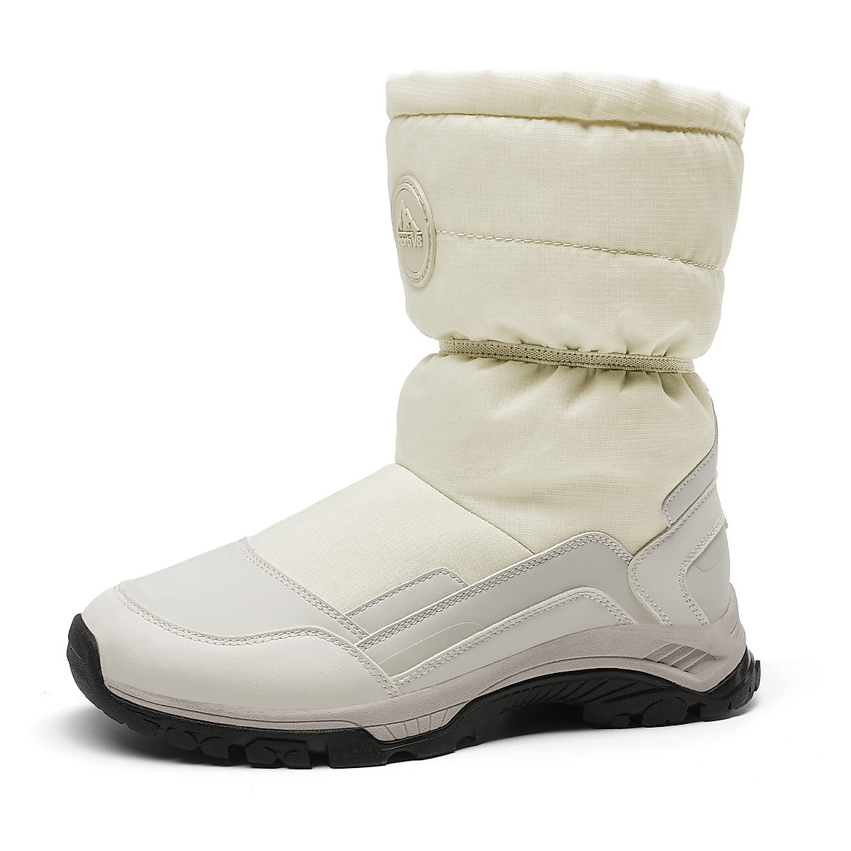NORTIV 8 Women's Insulated Winter Snow Boots Faux Fur Lined Slip On Boots Size 10 US Off-white SNSB227W
