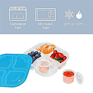 SANOEARTH Snack Containers [7 Packs] Lunch Containers For Kids | Lunchable Container | Snack Containers for Kids | Snack Containers For Adults | 3 Dippers